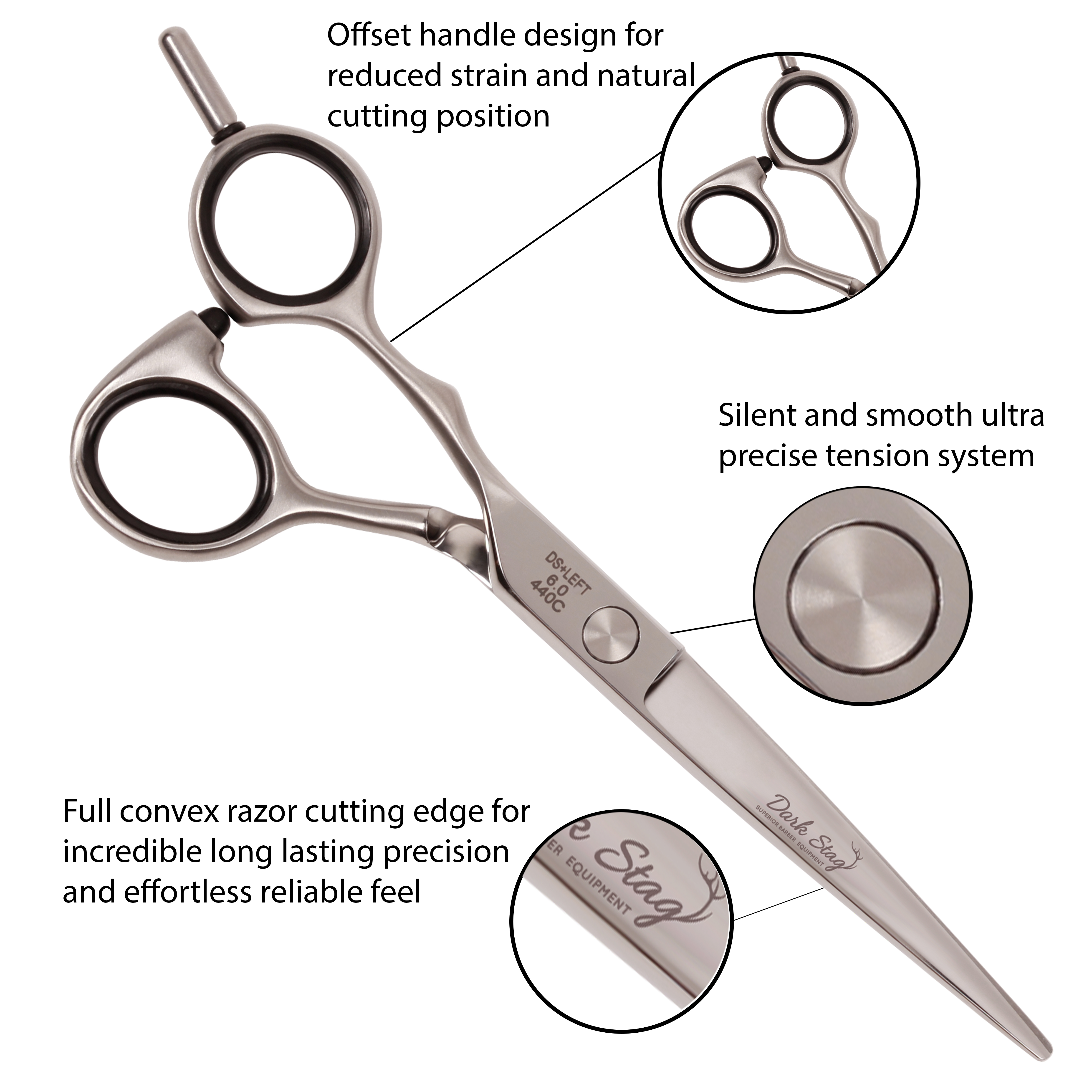 Dark Stag DS+ Offset Barber Scissor Lefty 6.0